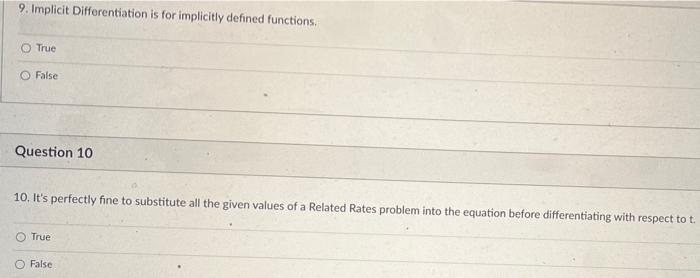 Solved 9. Implicit Differentiation is for implicitly defined | Chegg.com