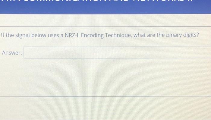 If the signal below uses a NRZ-L Encoding Technique, | Chegg.com