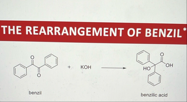 Solved THE REARRANGEMENT OF BENZILbenzilbenzilic acidMake a | Chegg.com