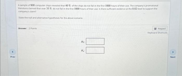Solved A sample of 800 computer chips revealed that 40% of | Chegg.com