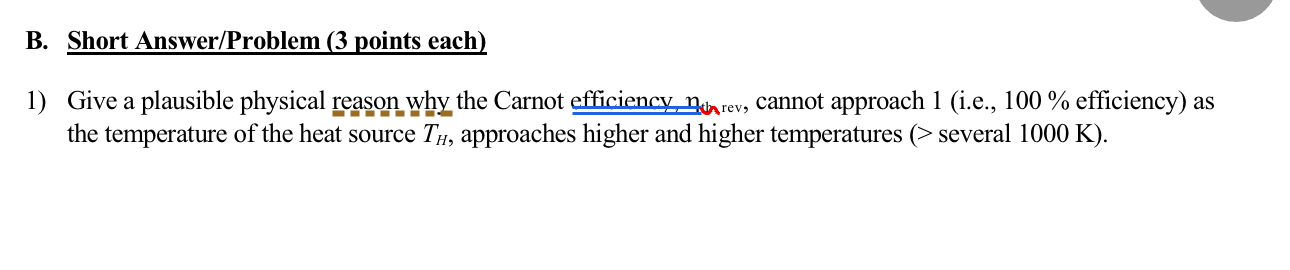 Solved B. ﻿Short Answer/Problem (3 ﻿points each)Give a | Chegg.com