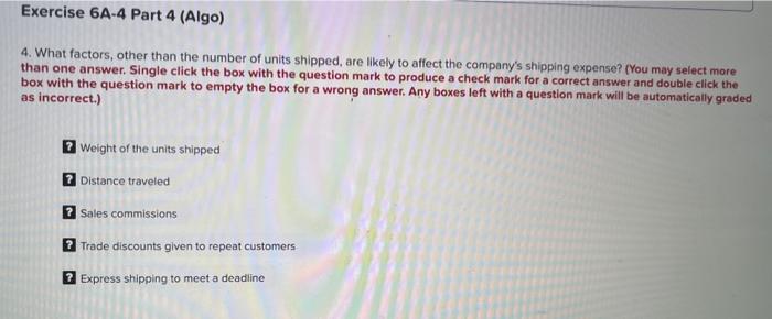 Solved Required information Exercise 6A-4 (Algo) High-Low | Chegg.com