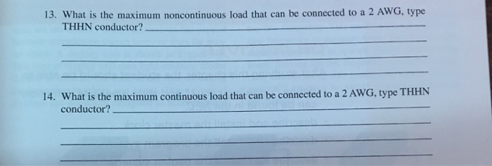 Solved 13. What is the maximum noncontinuous load that can | Chegg.com