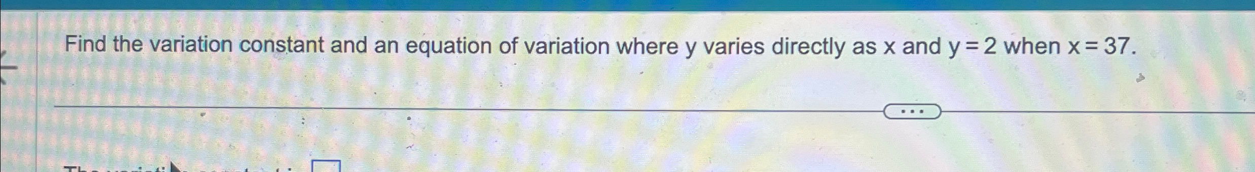 Solved Find the variation constant and an equation of | Chegg.com