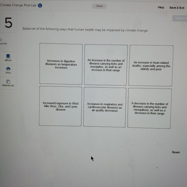 Solved Climate Change Post Lab Saved Help Save & Exit 5 | Chegg.com