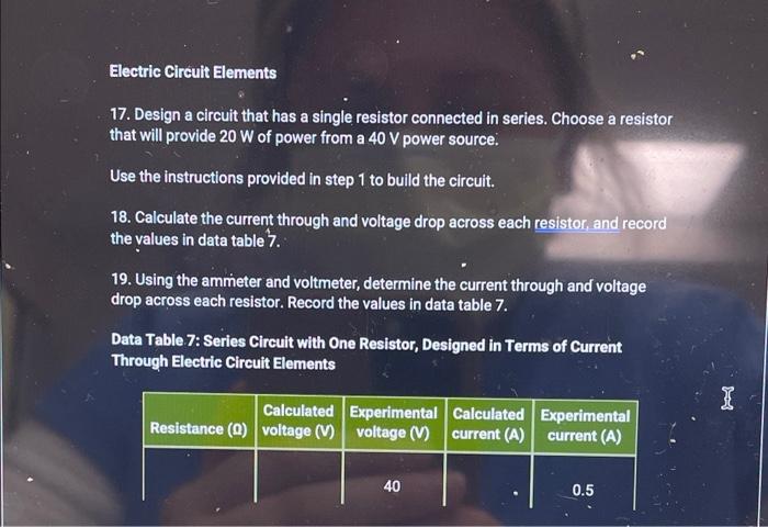 Solved Procedure Part 1: Series Circuit with Two Resistors, | Chegg.com