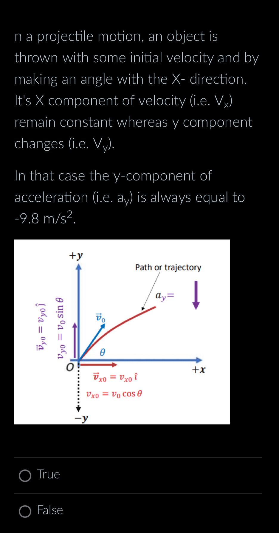 Solved n ﻿a projectile motion, an object is thrown with some | Chegg.com