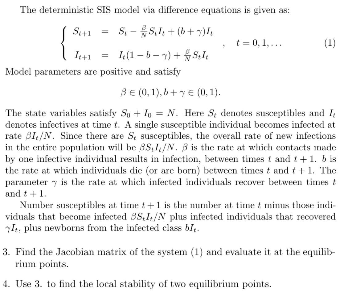 The Deterministic Sis Model Via Difference Equations