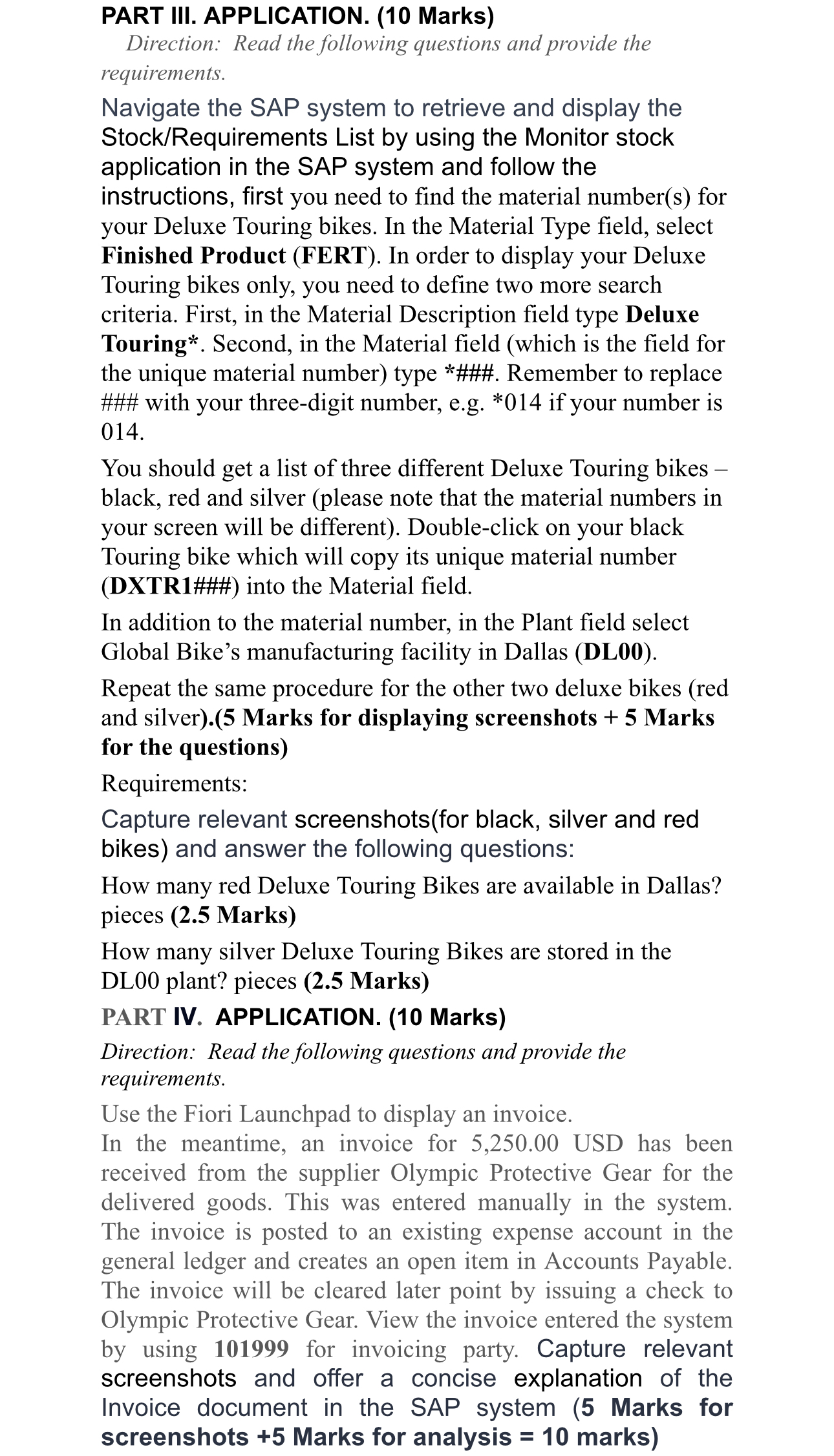 Solved PART III. APPLICATION. (10 ﻿Marks)Direction: Read the | Chegg.com