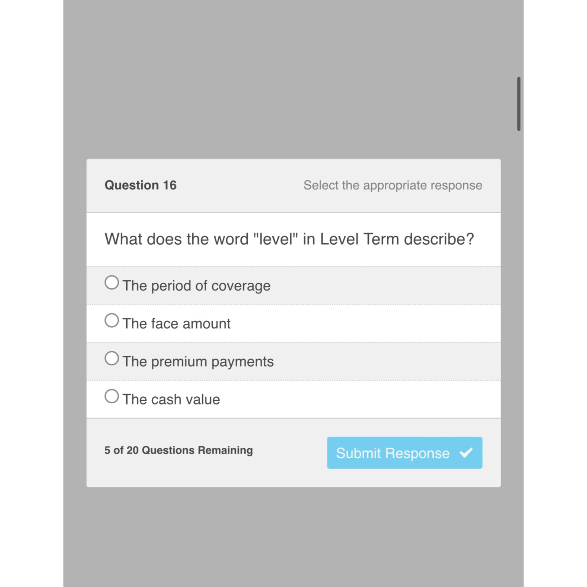 Solved Question 16Select the appropriate responseWhat does | Chegg.com