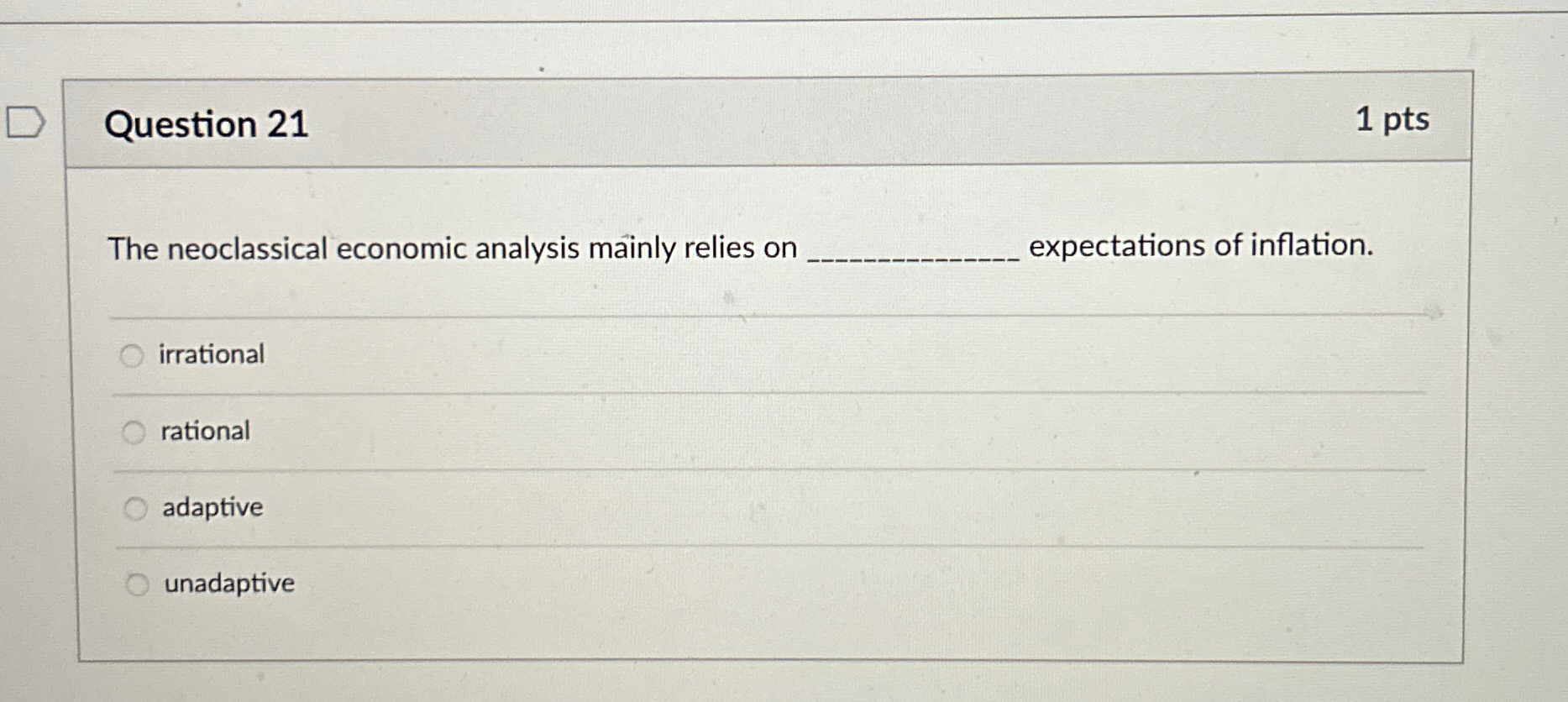 Solved Question 211 ptsThe neoclassical economic analysis | Chegg.com Solved Question 211 ptsThe neoclassical economic analysis | Chegg.com