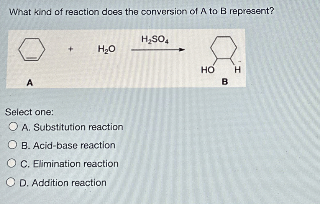Solved What kind of reaction does the conversion of A to B | Chegg.com