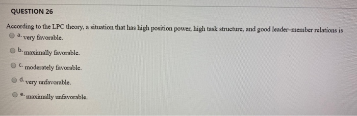 Solved QUESTION 26 According to the LPC theory, a situation | Chegg.com