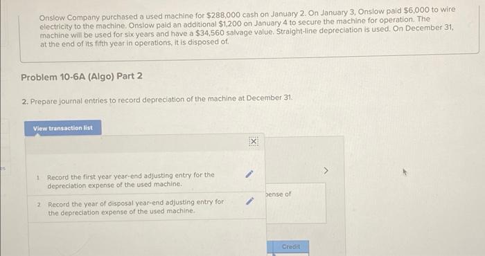 Solved Required information Problem 10-6A (Algo) Disposal of | Chegg.com