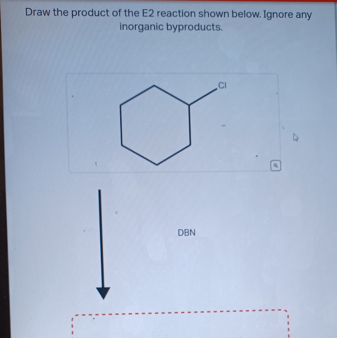 Draw the product of the E2 ﻿reaction shown below. | Chegg.com