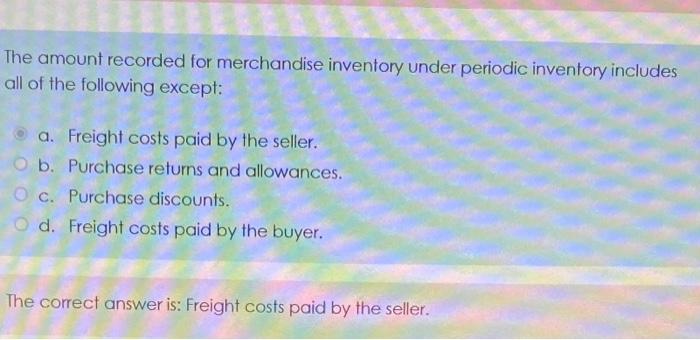 Solved Under the perpetual Inventory system. Cash Freight | Chegg.com