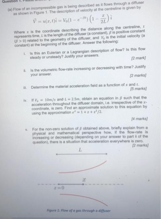 Solved Question (a) Flow of an incompressible gas is being | Chegg.com