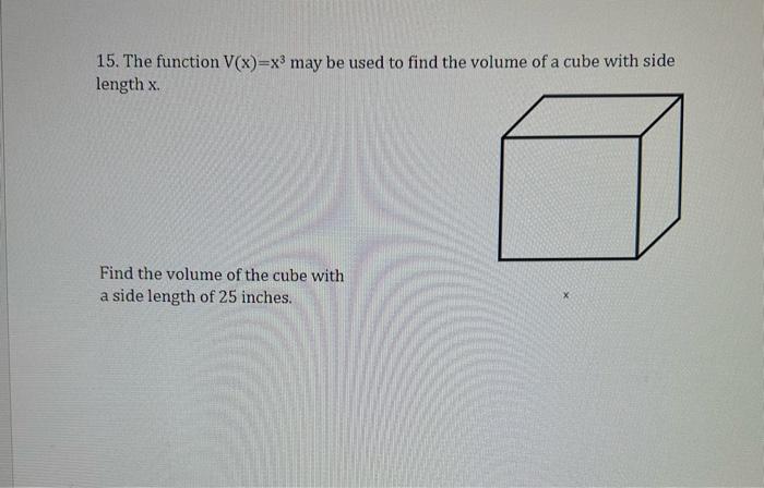 Solved 15. The function V(x)=x3 may be used to find the | Chegg.com