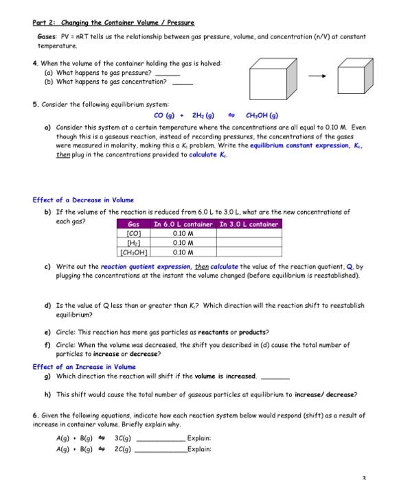 Solved Part 2: Changing the Container Volume / Pressure | Chegg.com