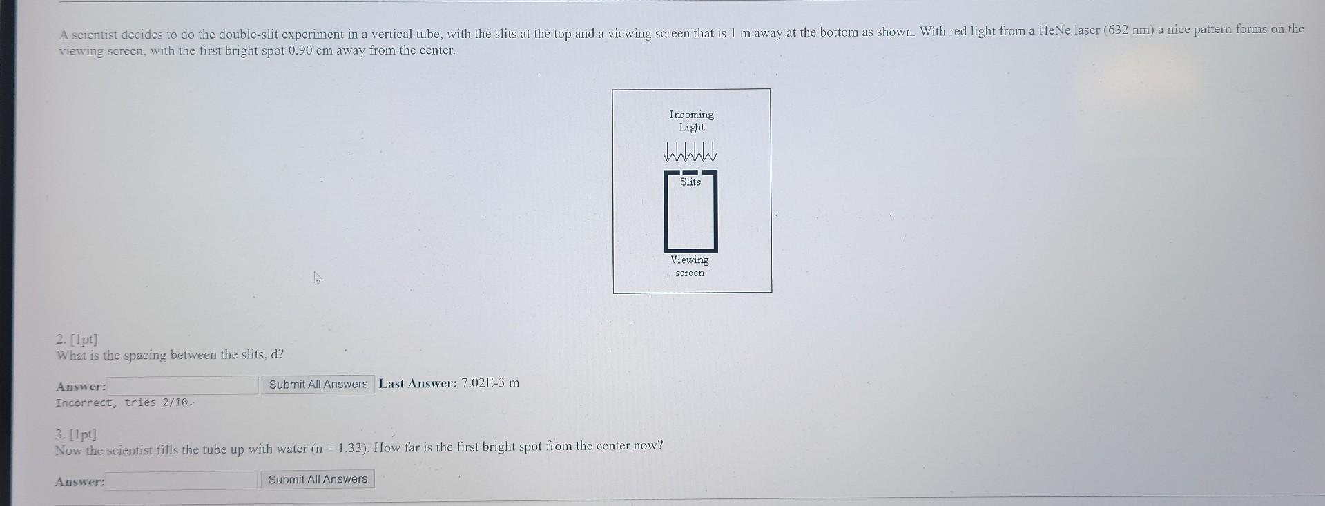 Solved A scientist decides to do the double-slit experiment | Chegg.com