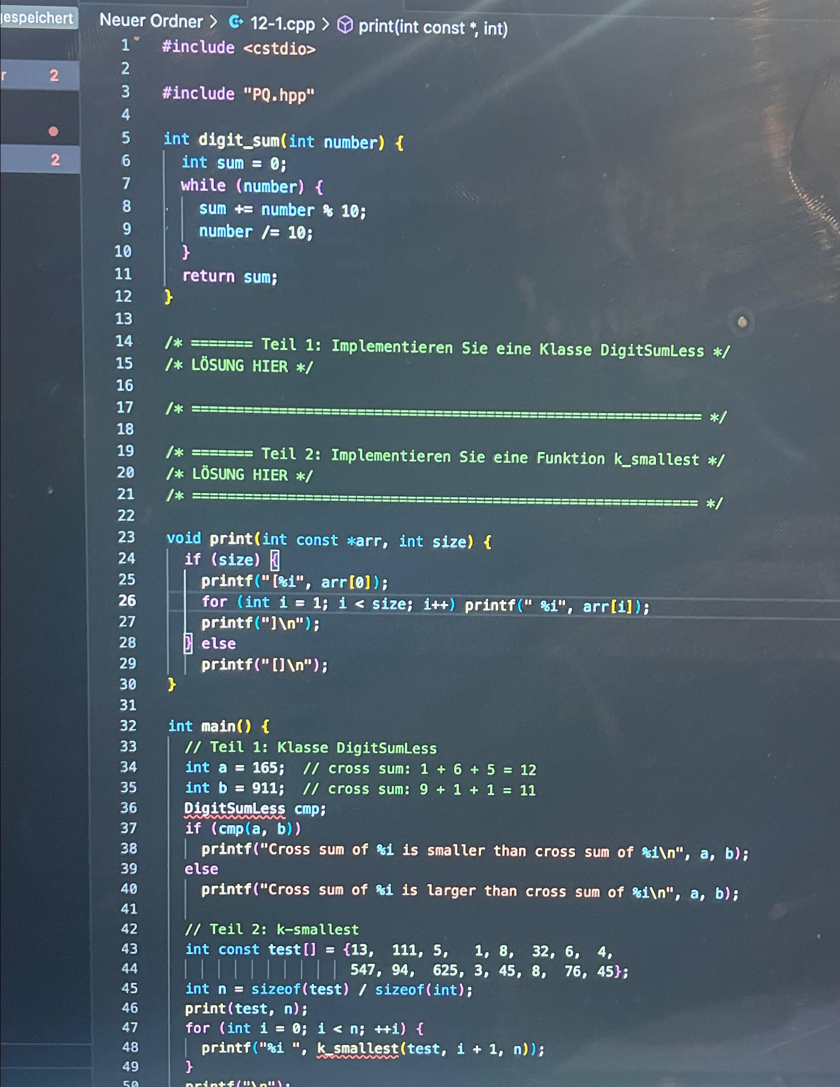 Solved espeichert Neuer Ordner > ﻿& 12-1.cpp > هprint (int | Chegg.com
