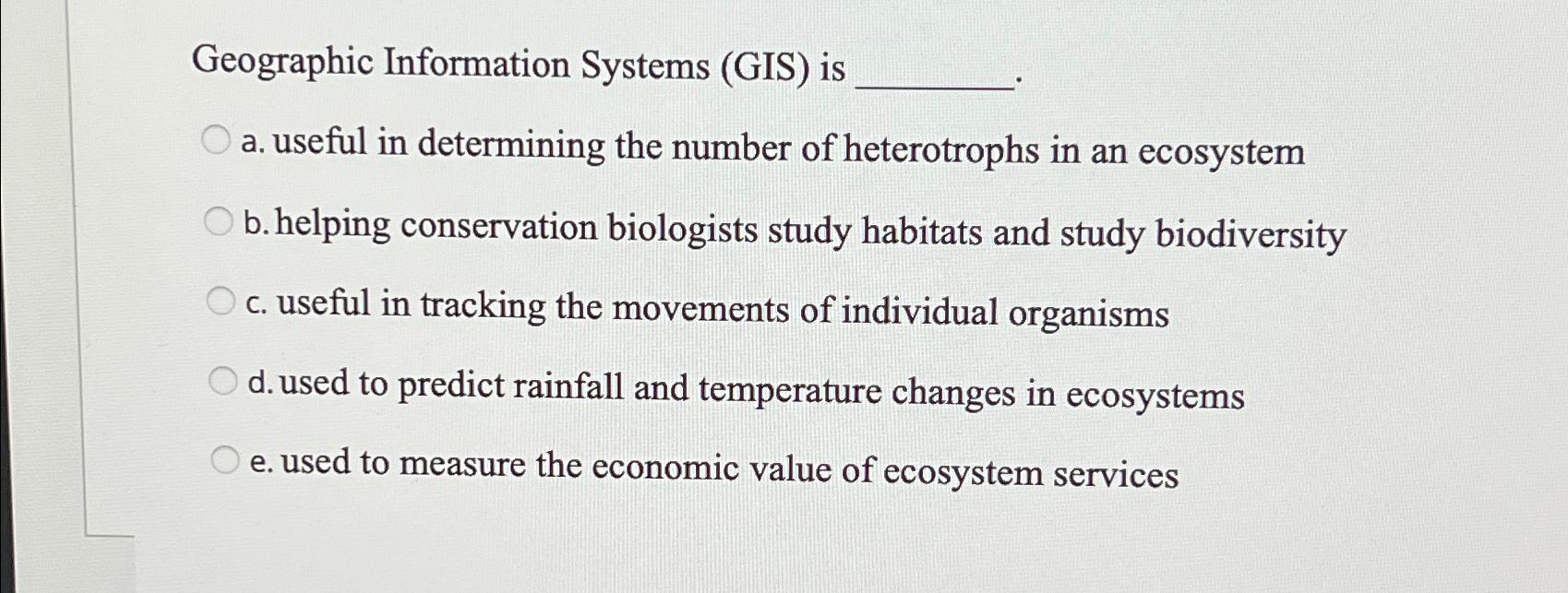 Solved Geographic Information Systems (GIS) ﻿isa. ﻿useful in | Chegg.com
