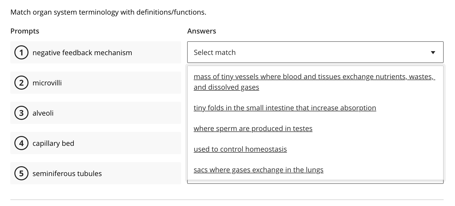 Solved Match organ system terminology with | Chegg.com