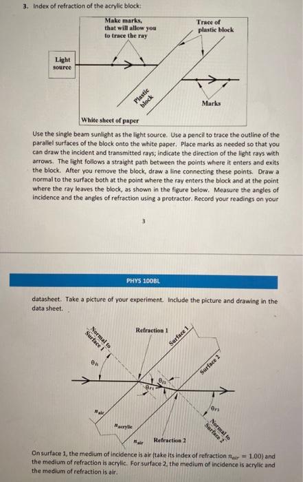 Solved Procedure 3: The angles of incidence and the angles | Chegg.com