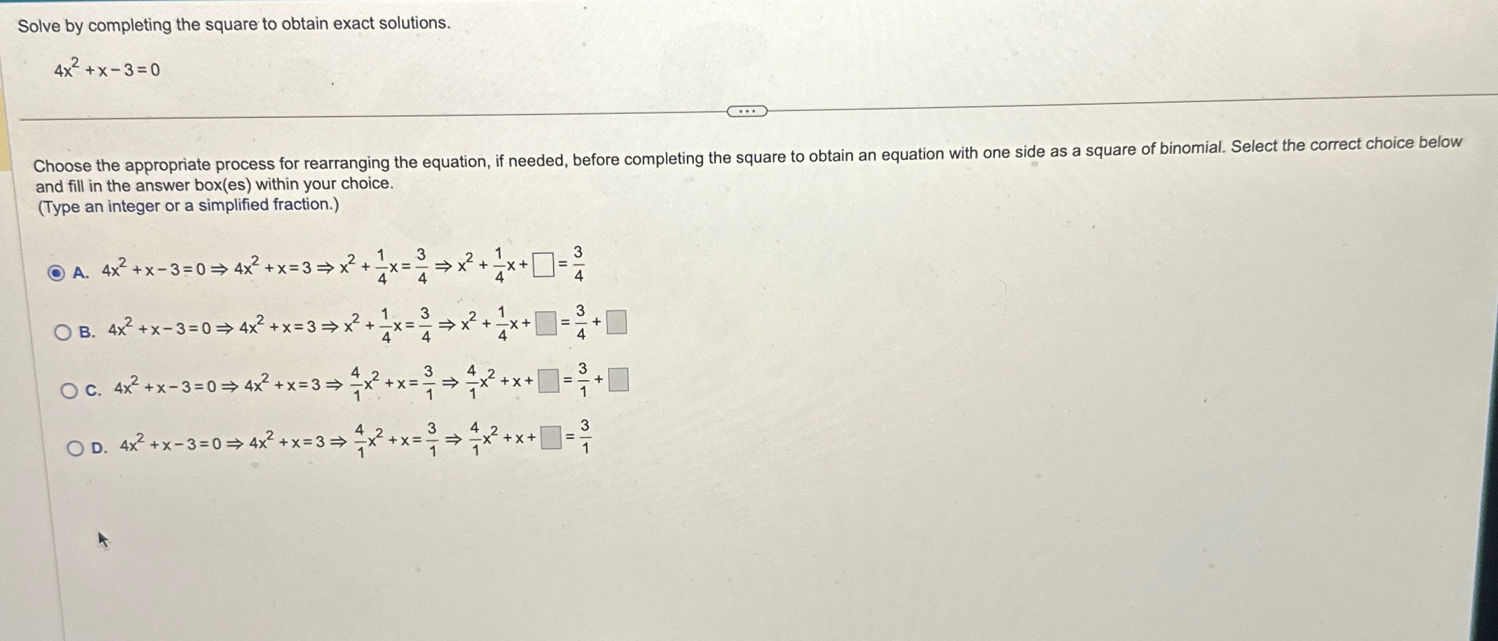 Solved Solve by completing the square to obtain exact | Chegg.com