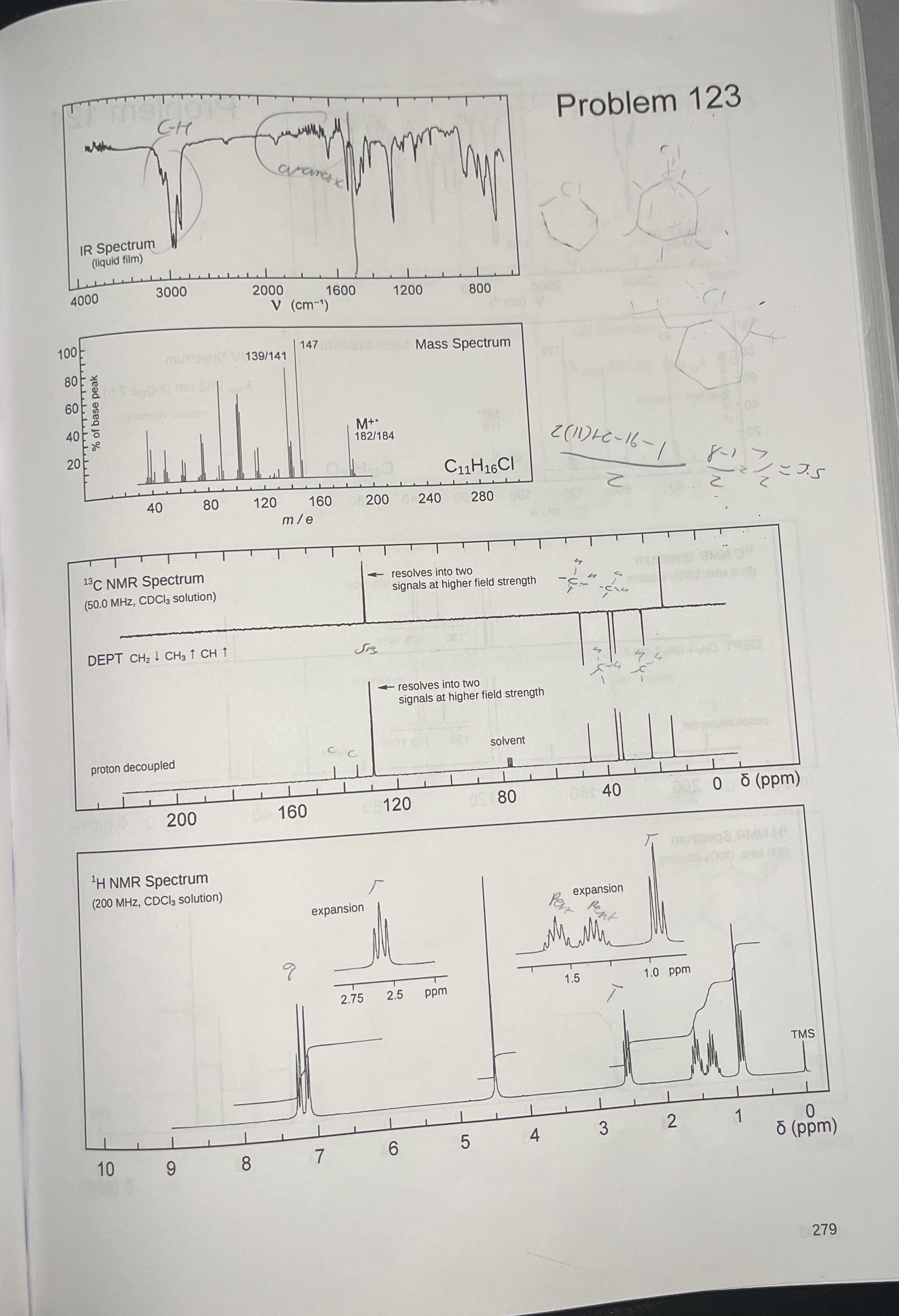 Solved Problem 123 ﻿Having trouble solving the structure of | Chegg.com
