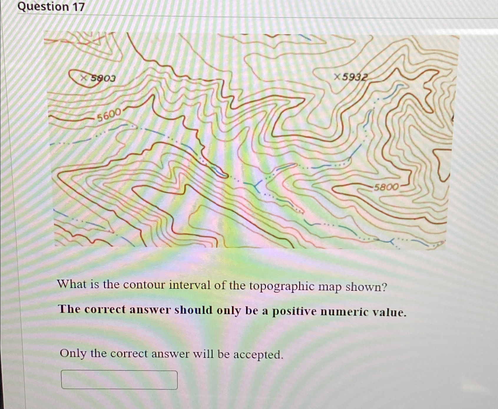 Solved Question 17What is the contour interval of the | Chegg.com