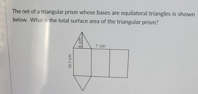 Solved The net of a triangular prism whose bases are | Chegg.com