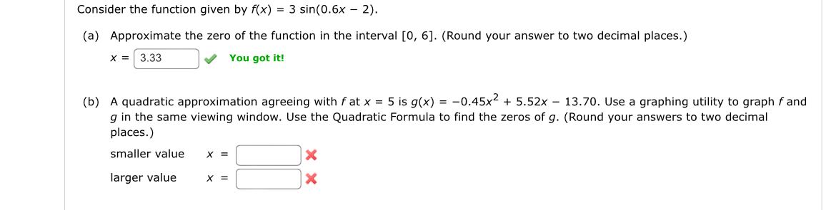 Solved Consider The Function Given By F X 3sin 0 6x 2 A
