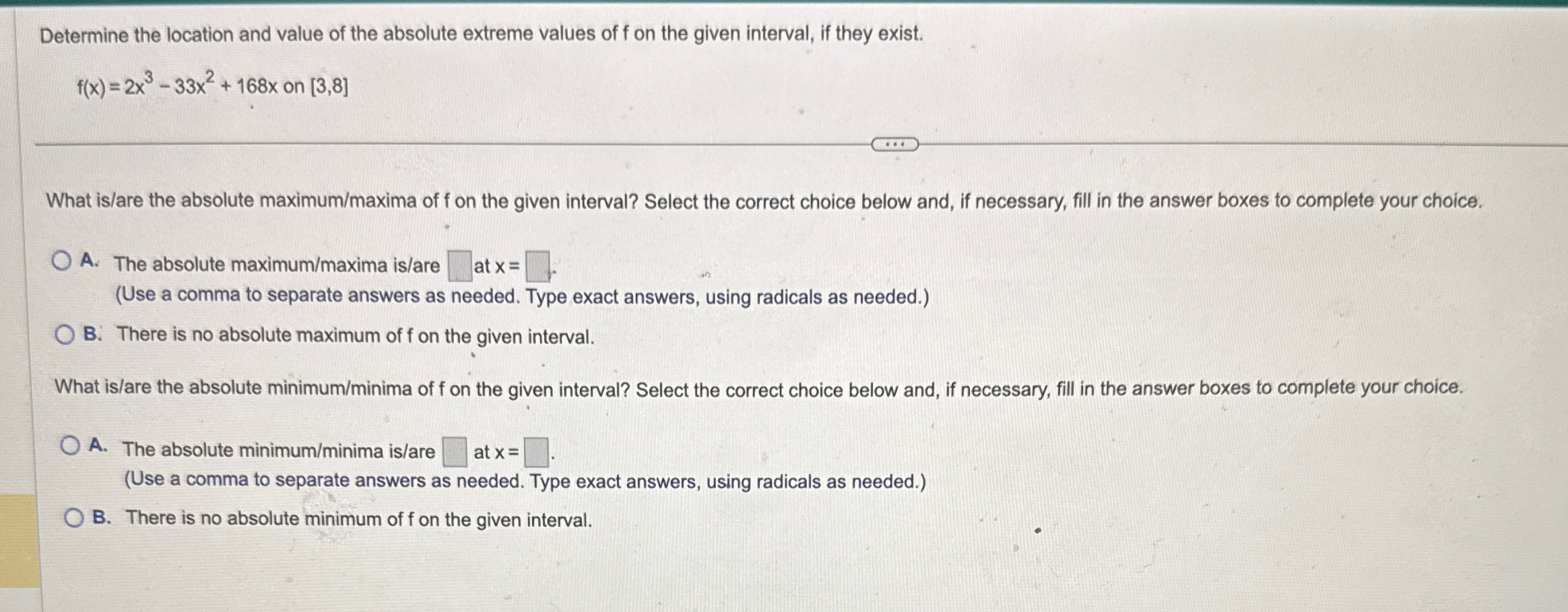 Solved Determine the location and value of the absolute | Chegg.com