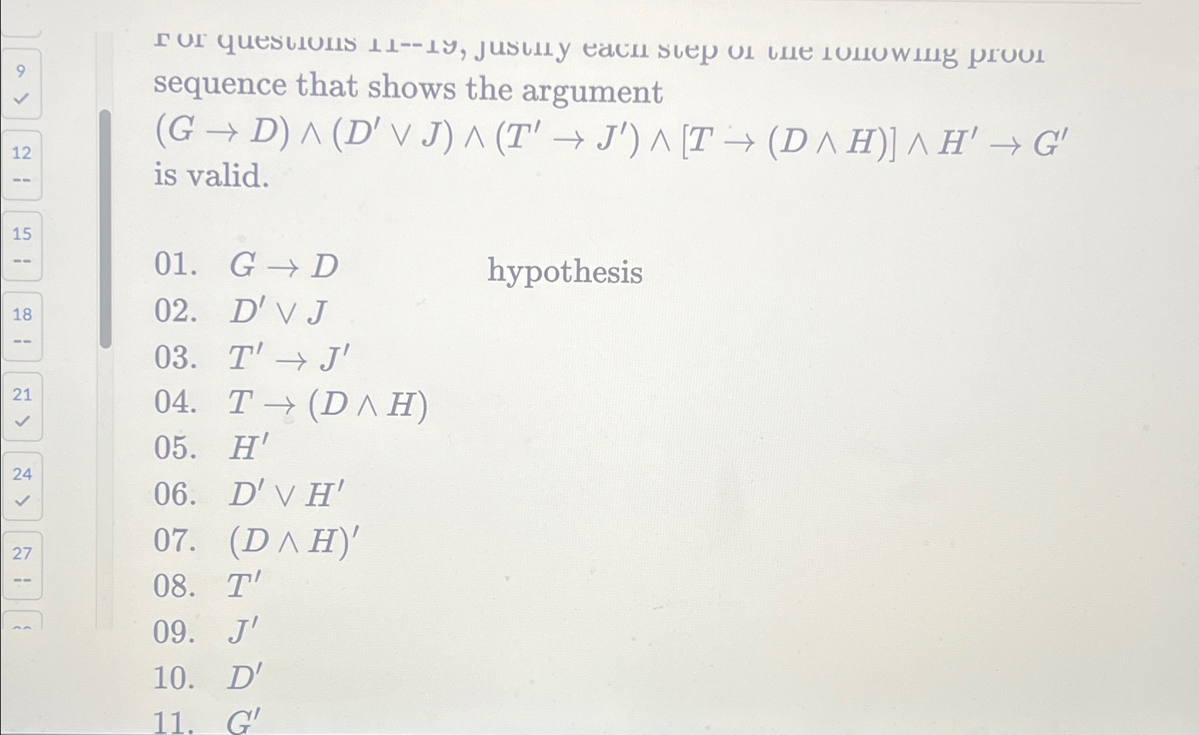 Solved I only need the justification answers for questions | Chegg.com
