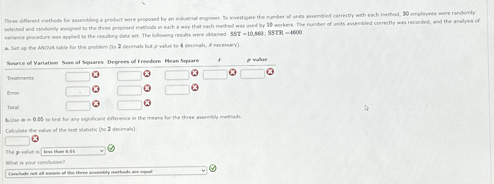 Solved variance procedure was applied to the resulting data | Chegg.com