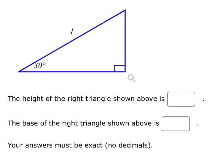Solved The height of the right triangle shown above is The | Chegg.com