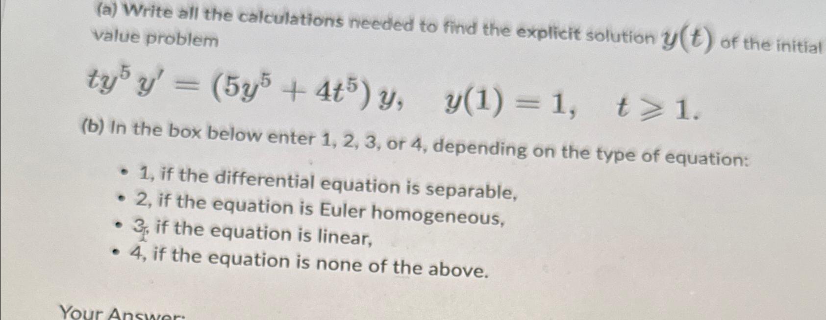 Solved (a) ﻿Write all the calculations needed to find the | Chegg.com