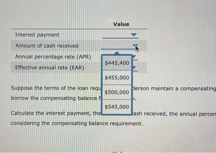 Solved maintain a compensating balance equal ceived, | Chegg.com