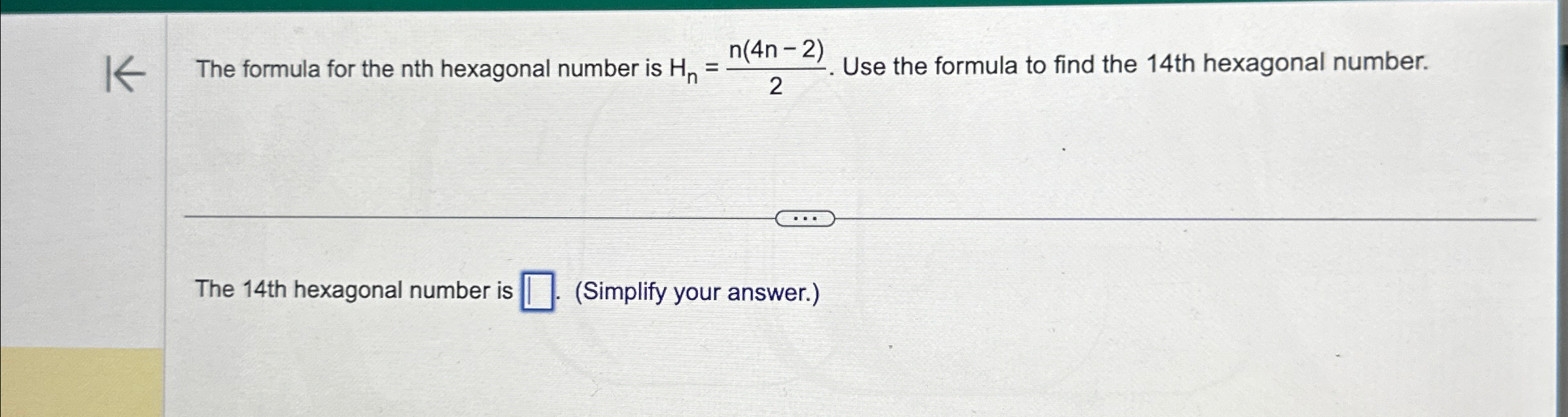 Solved The formula for the nth hexagonal number is | Chegg.com