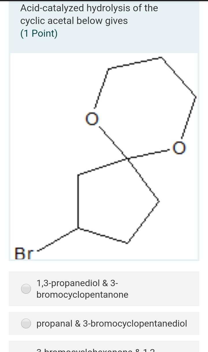 Solved Acid-catalyzed hydrolysis of the cyclic acetal below | Chegg.com