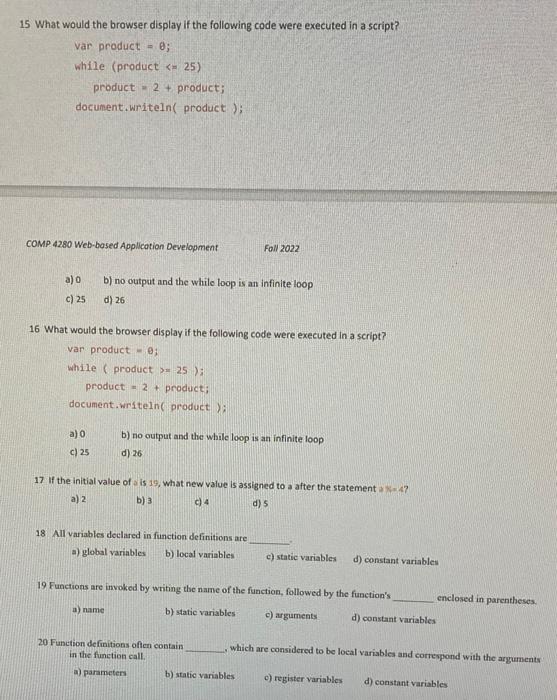 Solved 12 What would the browser display if the following | Chegg.com