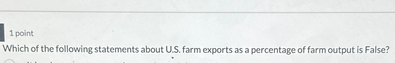 Solved 1 ﻿pointWhich of the following statements about U.S. | Chegg.com