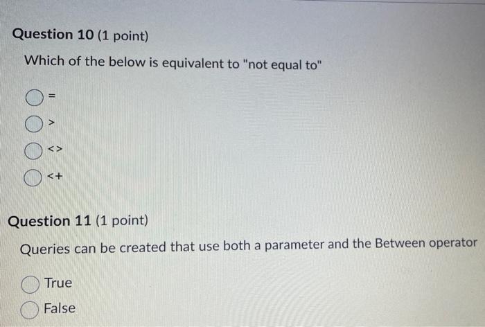 Solved Which of the following is not an operator in a query? | Chegg.com