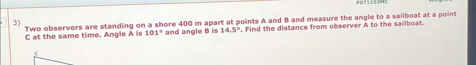 Solved How to solve Two observers are standing on a shore | Chegg.com