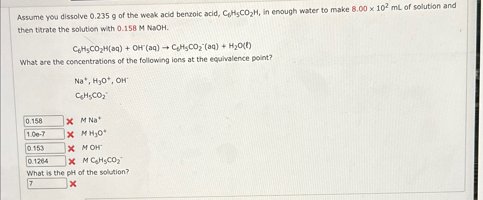 Solved Assume you dissolve 0.235g ﻿of the weak acid benzoic | Chegg.com