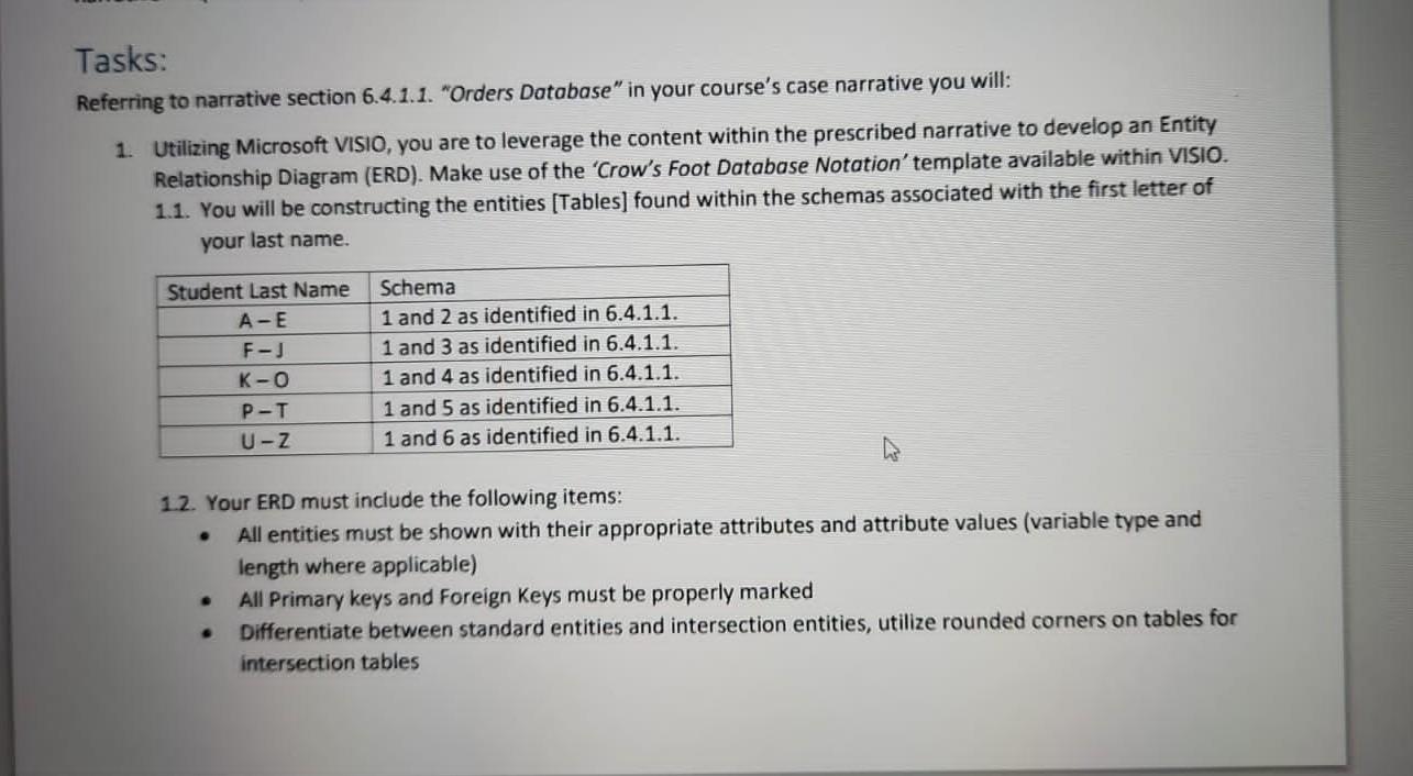 Solved Tasks: Referring to narrative section 6.4.1.1. | Chegg.com