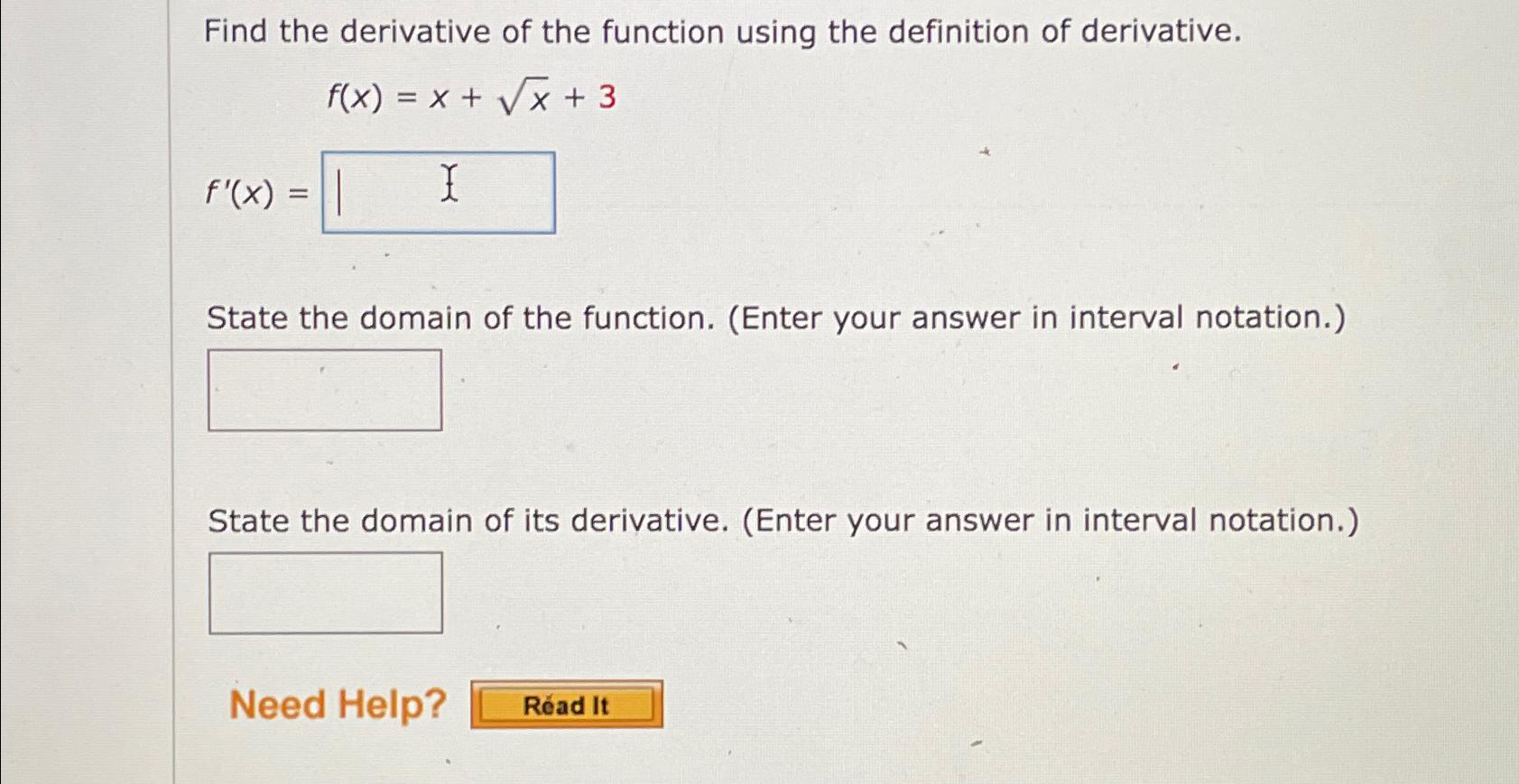 Solved Find the derivative of the function using the | Chegg.com