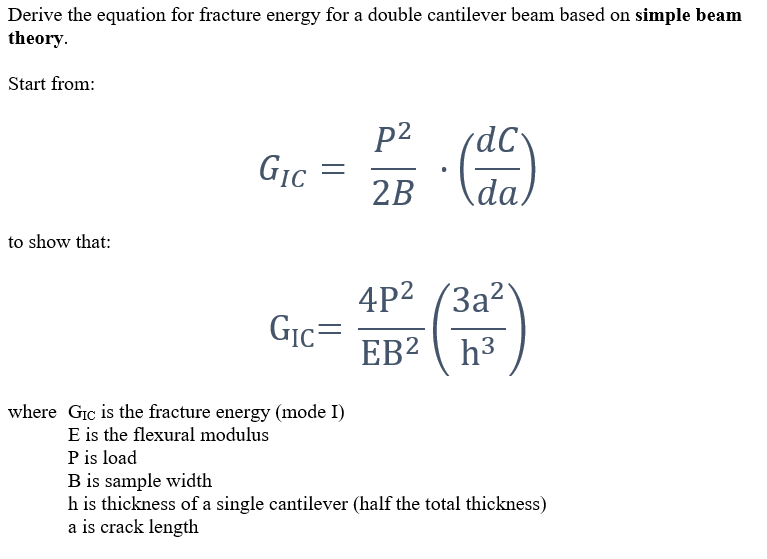 Solved Derive the equation for fracture energy for a double | Chegg.com