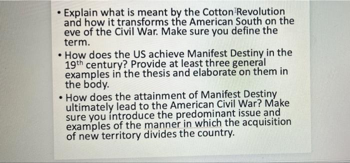 Explain what is meant by the Cotton Revolution | Chegg.com